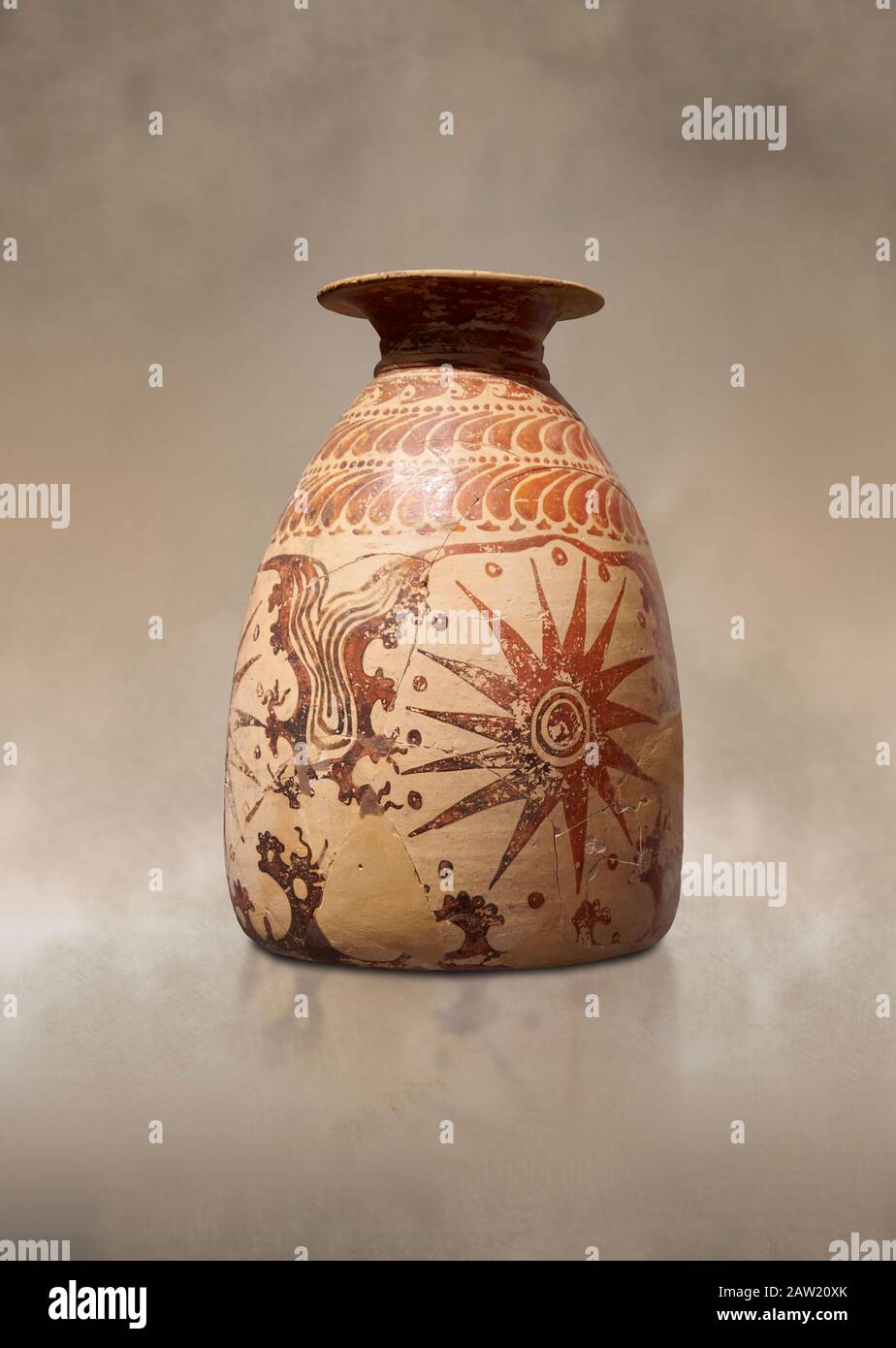 Minoan clay vase with marine design, Speial Palatial Tradition ...