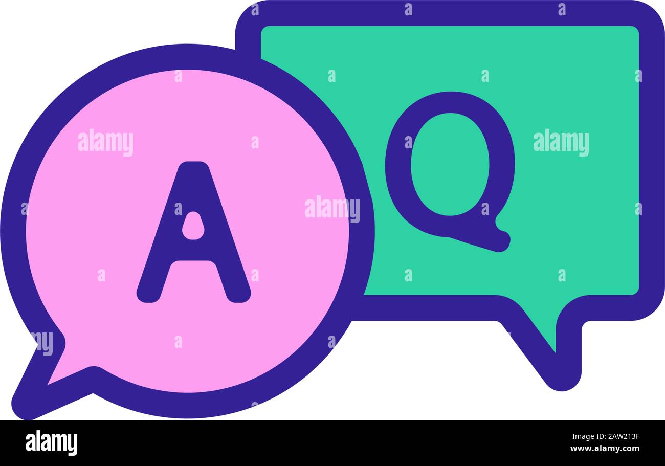 questions and answers icon vector. Isolated contour symbol illustration ...
