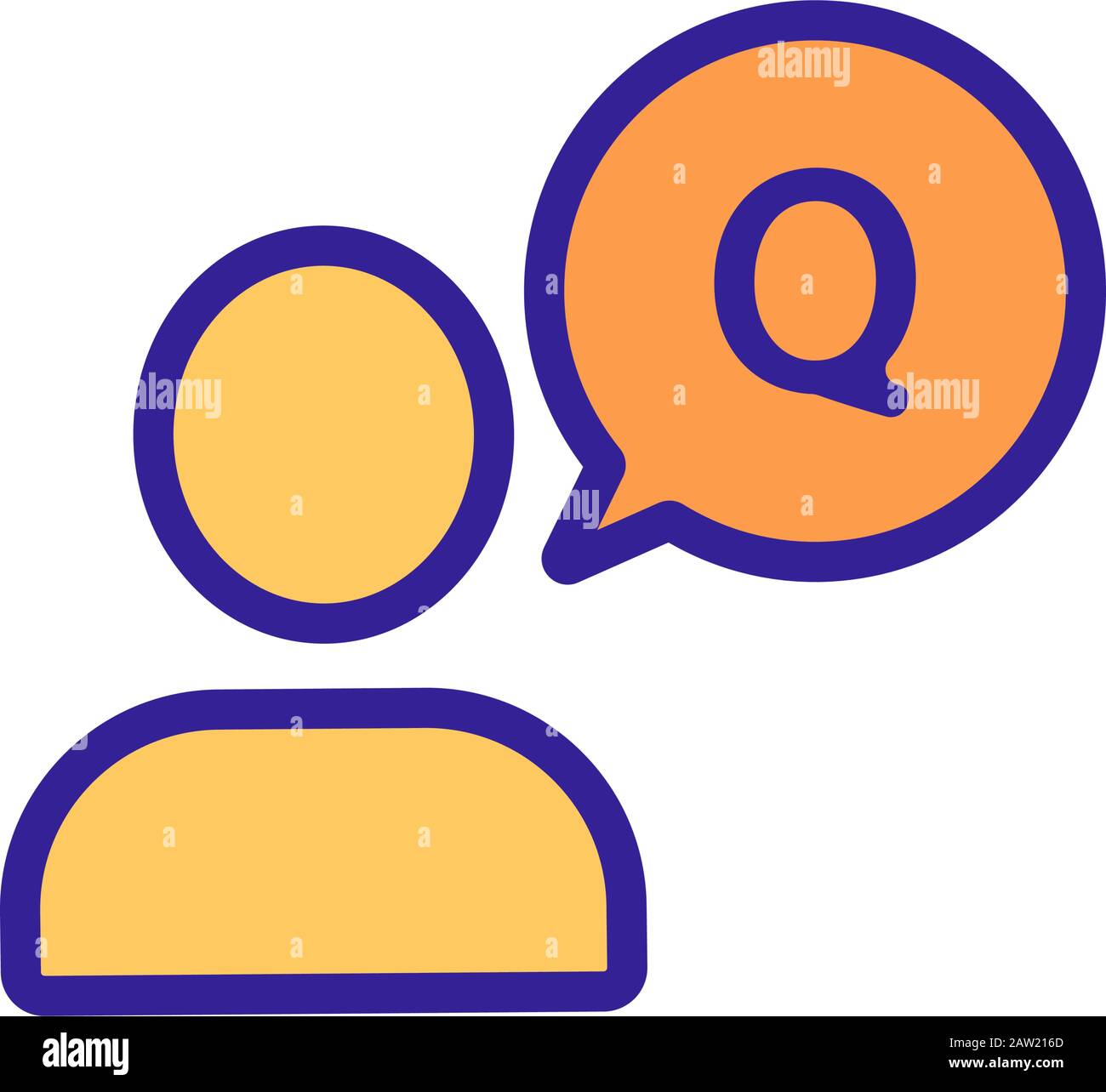 questions and answers icon vector. Isolated contour symbol illustration ...