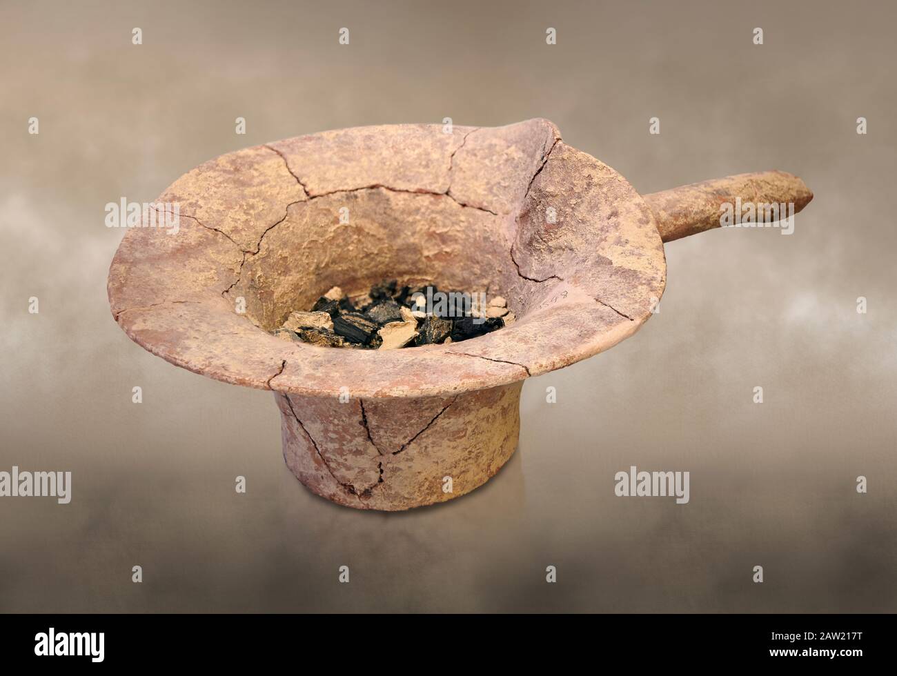 Minoan brazier cult vessel for burning offerings with charcoal, 1400 ...