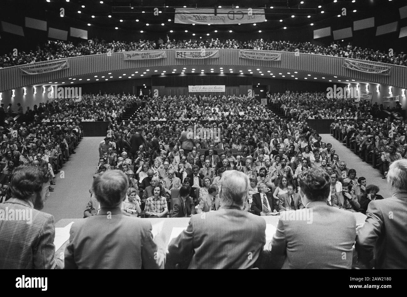 Protest Meeting of PTT ers in Dutch Congress Center against the spread ...