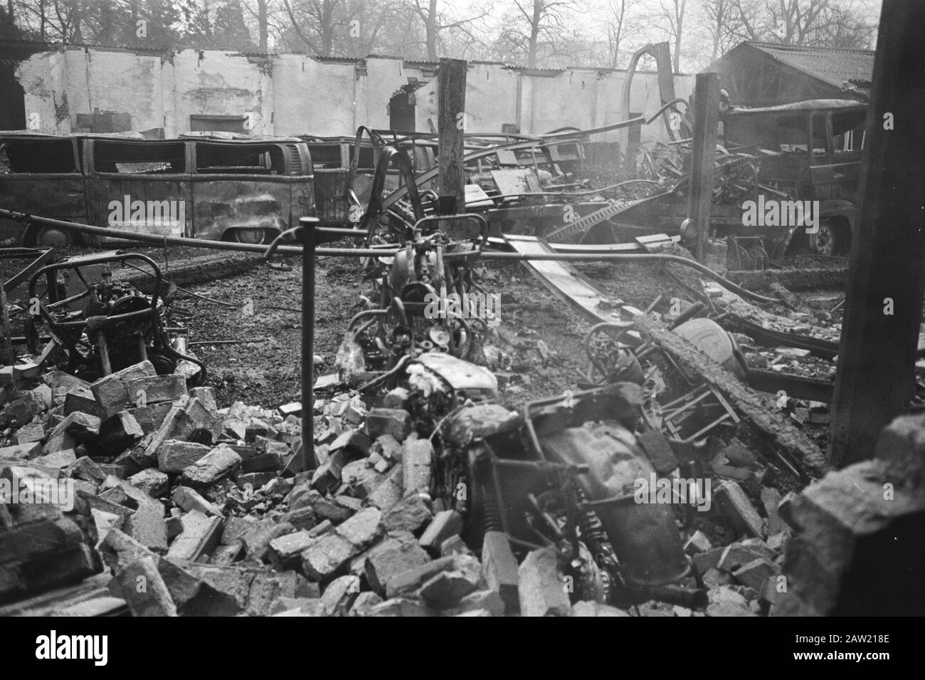 Magazine of the National Police in hong kong destroyed by fire from the ...