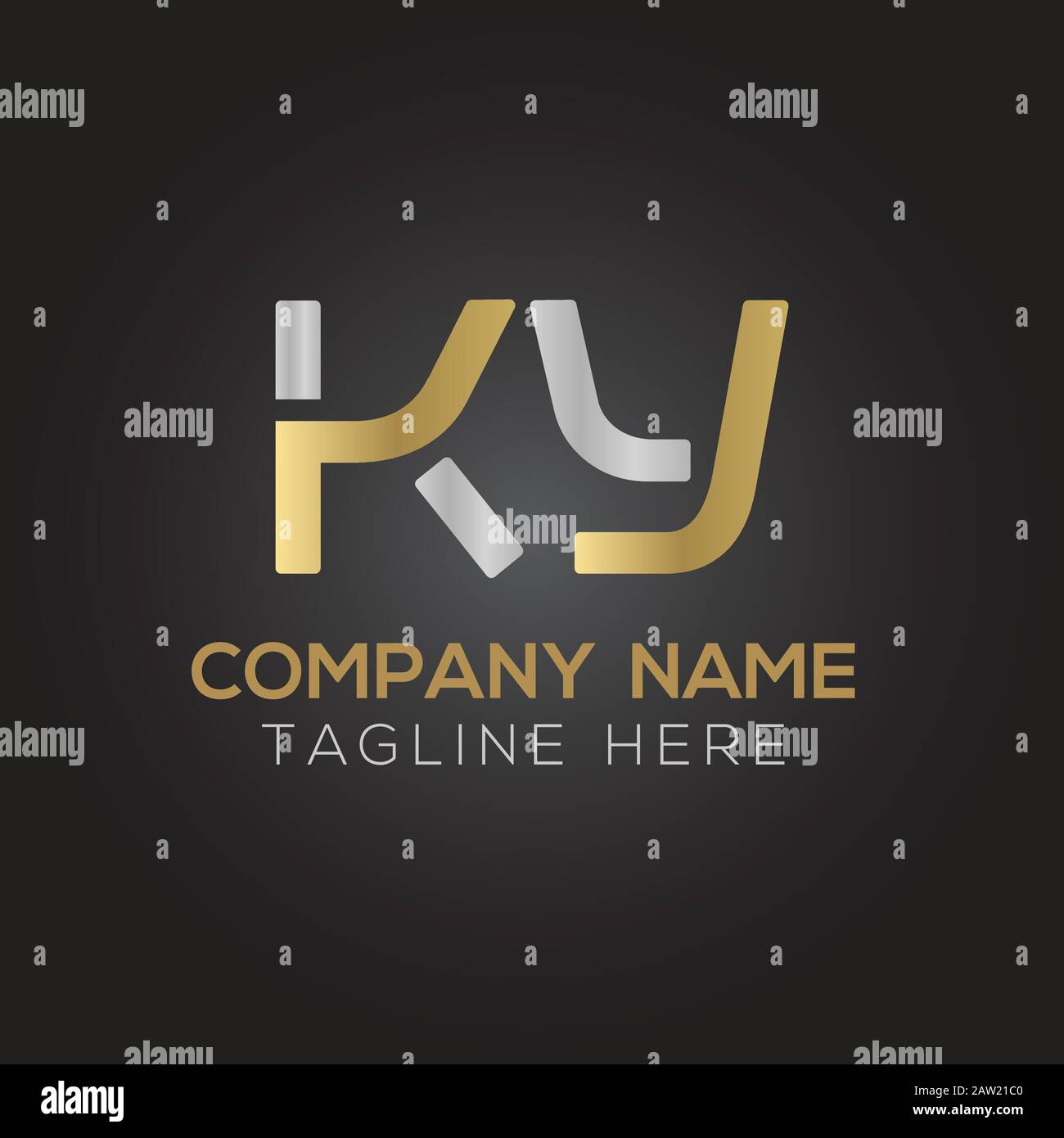 Initial ALphabet KY Logo Design vector Template. Abstract Letter KY ...