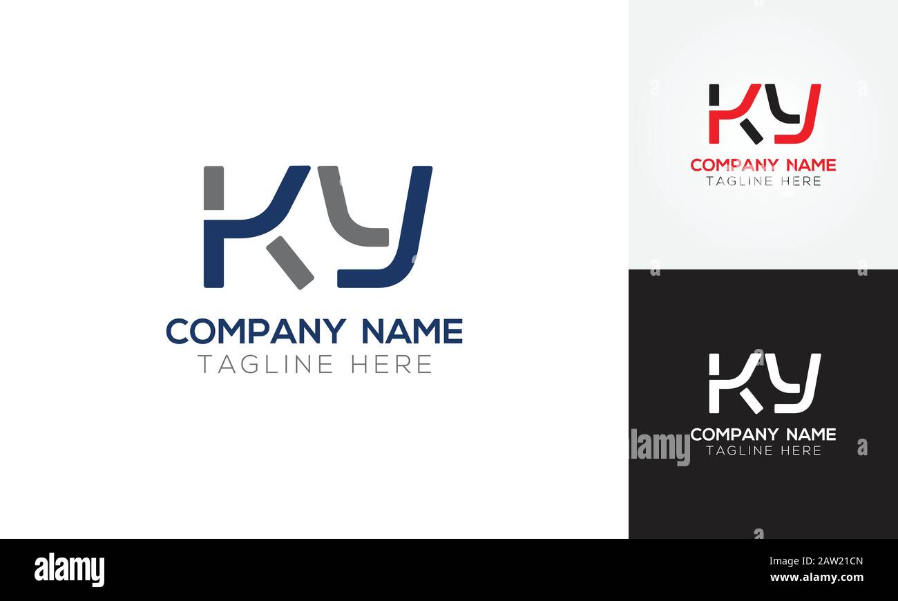 Initial ALphabet KY Logo Design vector Template. Abstract Letter KY ...