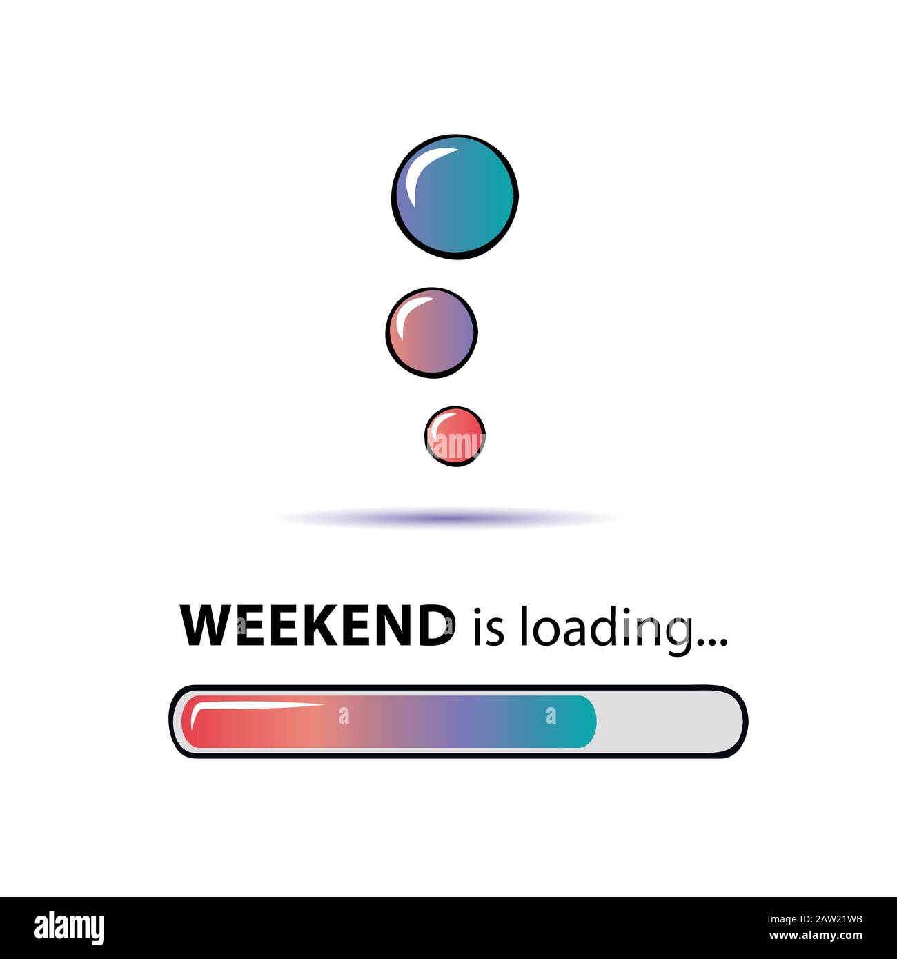 weekend loading infographic with loading bar and bubbles vector ...