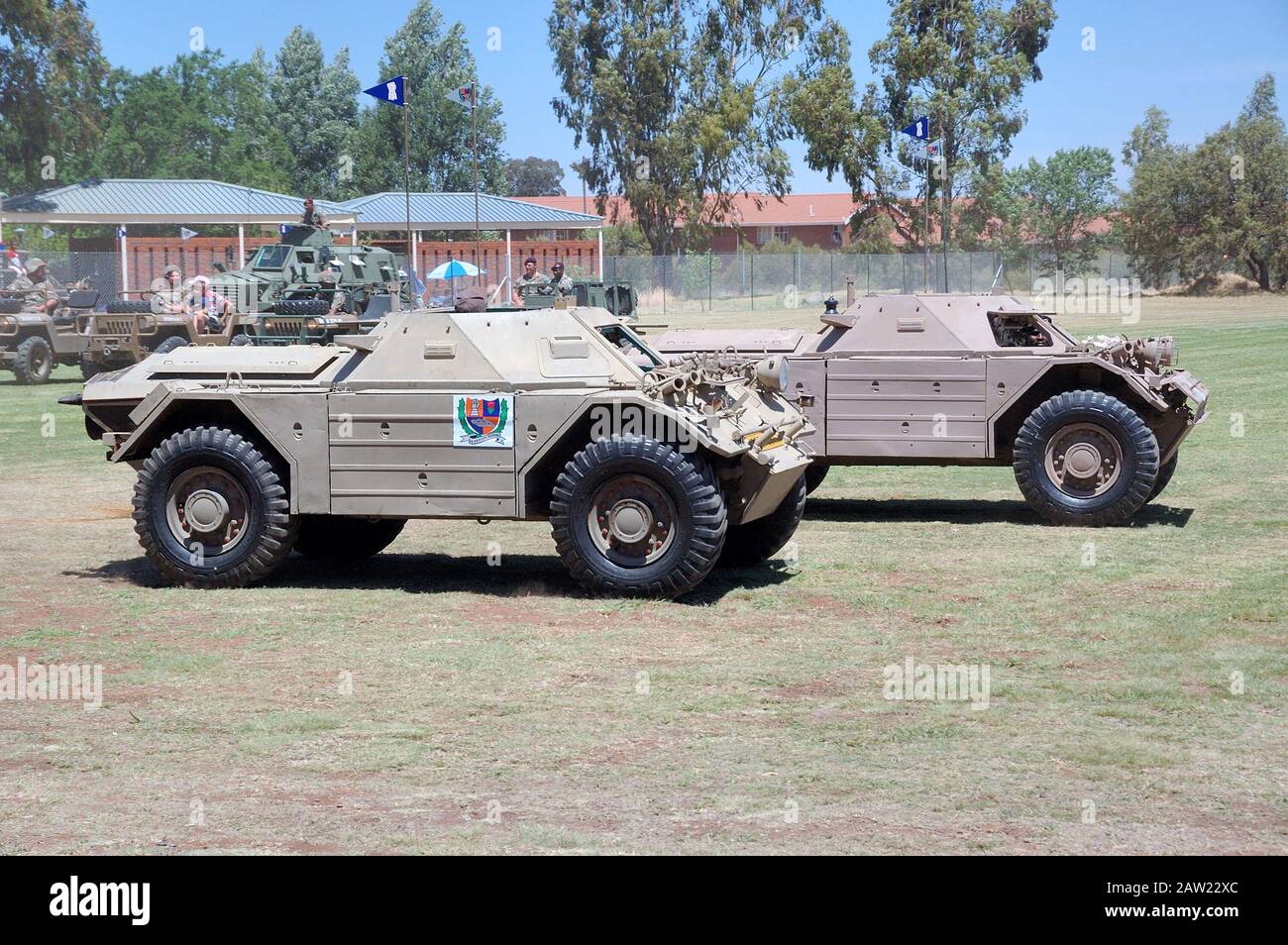 BLOEMFONTEIN, SOUTH AFRICA - NOVEMBER 1, 2008: Two Ferret Mk 1 Scout ...