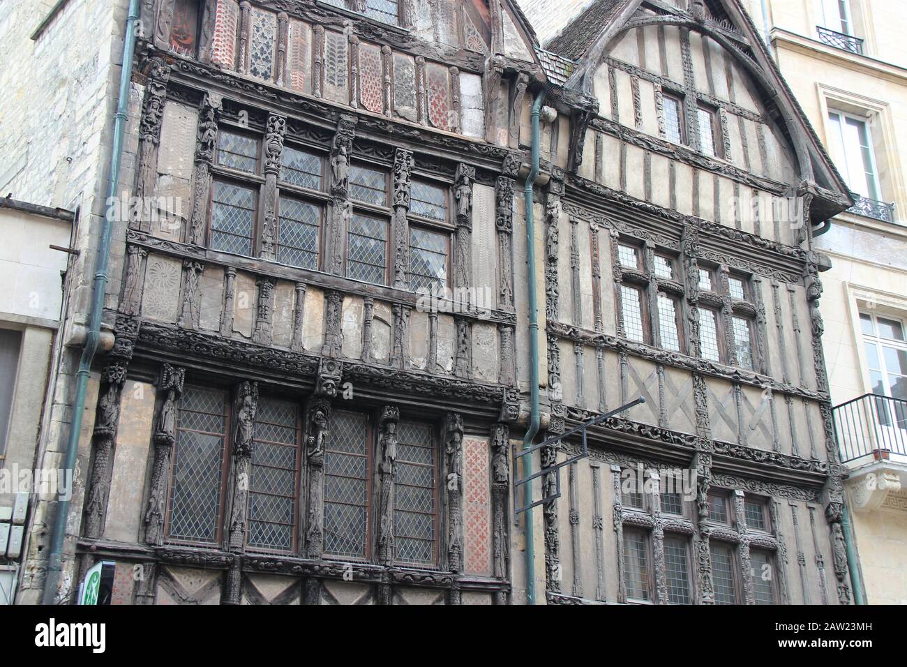 medieval half-timbered building (house ?) in caen in normandy (france ...