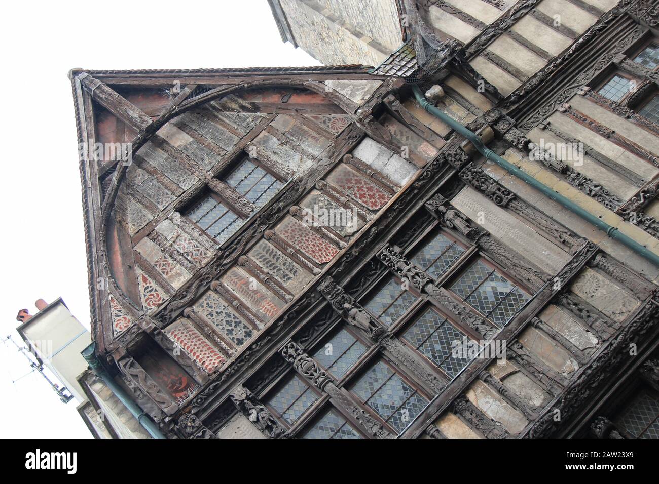 medieval half-timbered building (house ?) in caen in normandy (france ...