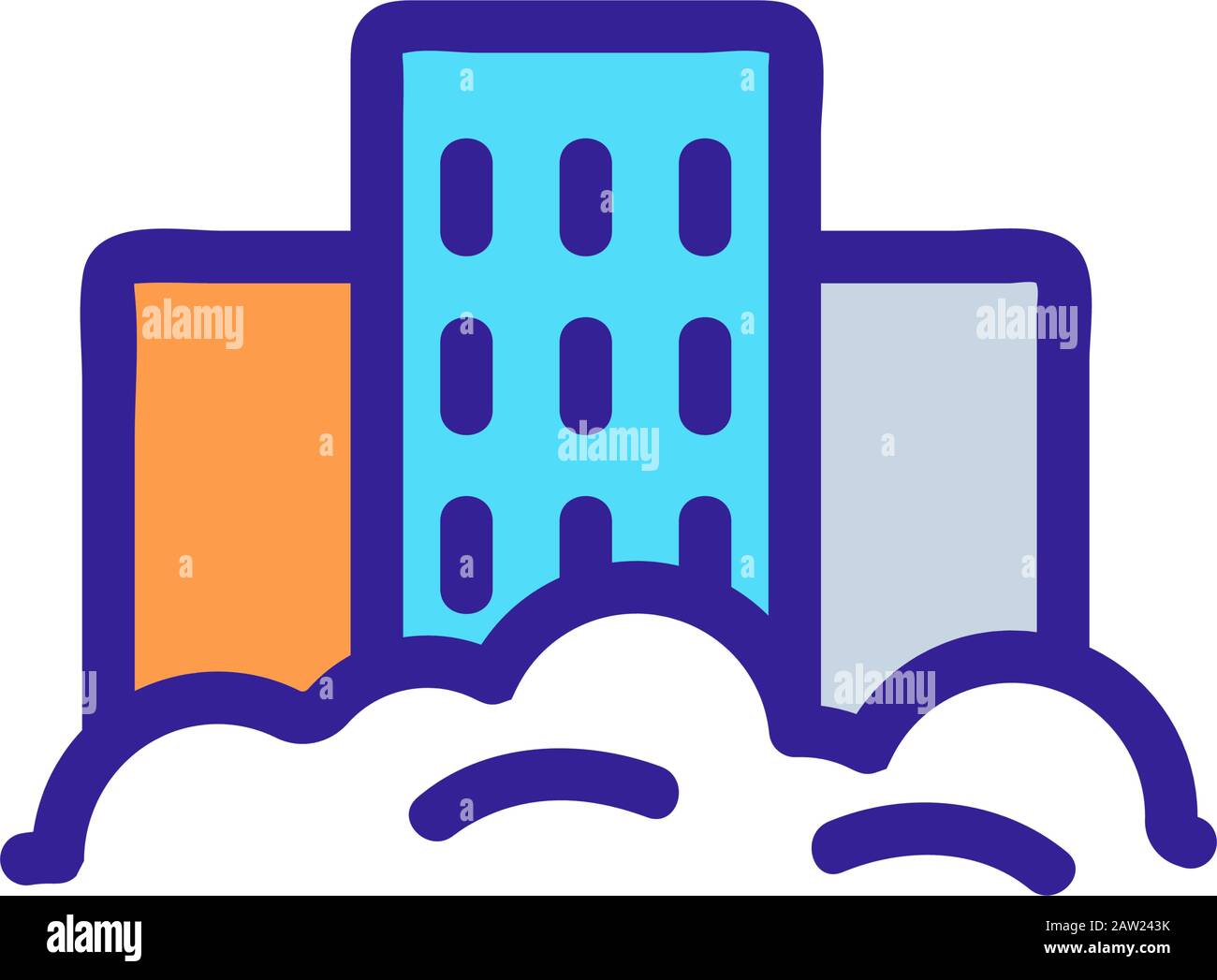 Dust city icon vector. Isolated contour symbol illustration Stock ...