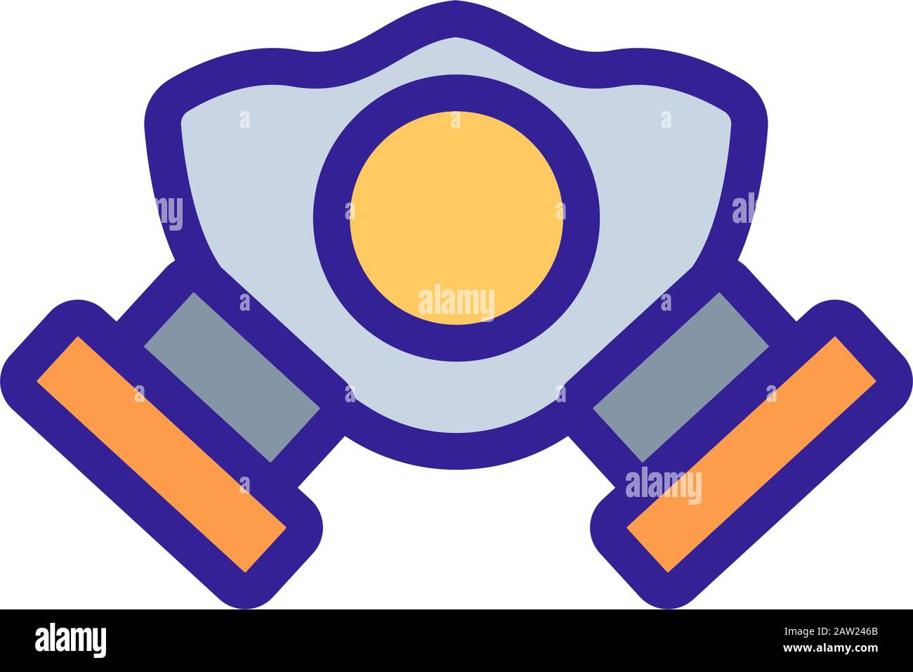 Dust mask icon vector. Isolated contour symbol illustration Stock ...