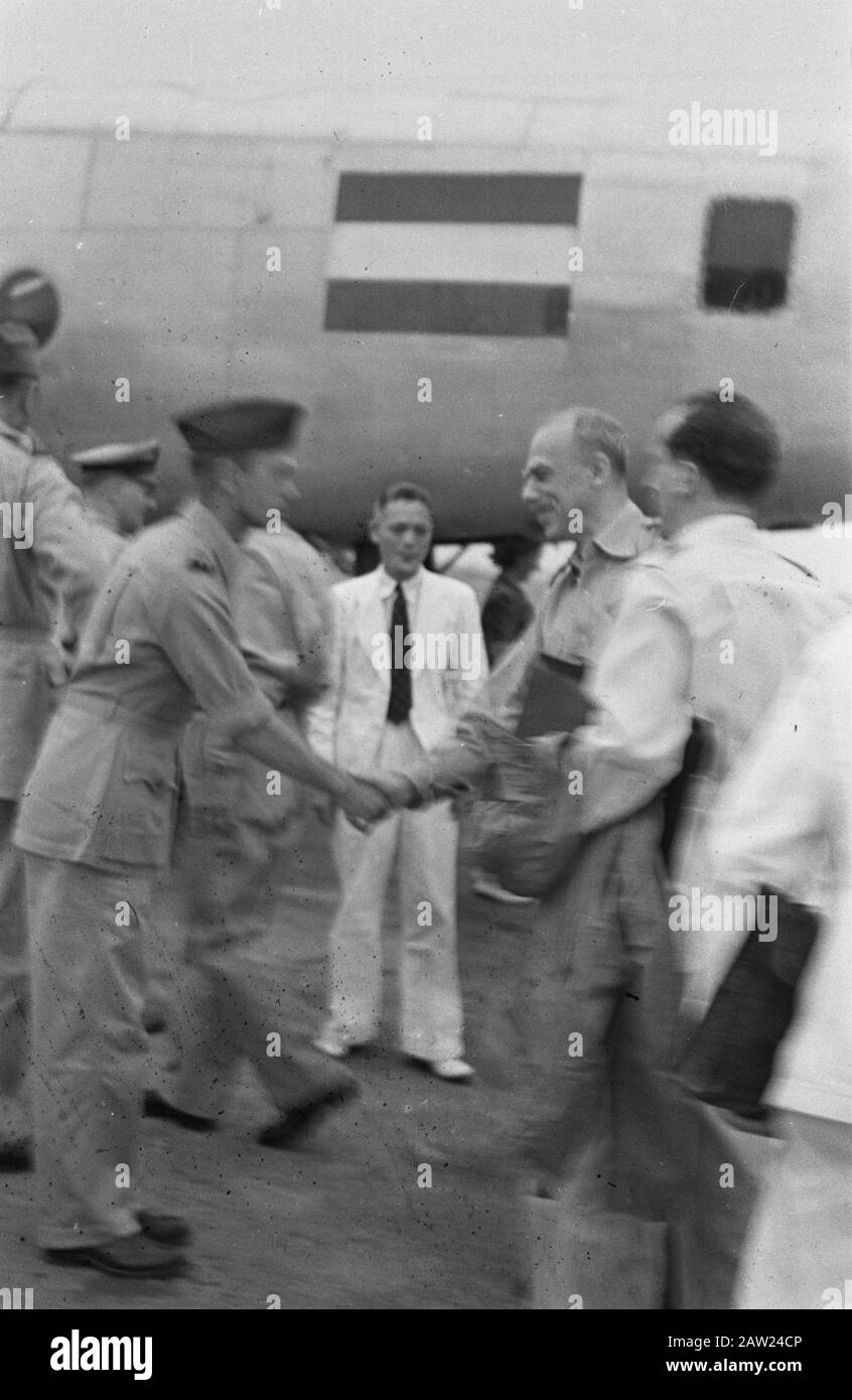 G. G. Van Mook and General Spoor Palembang Palembang. Arrival of the ...