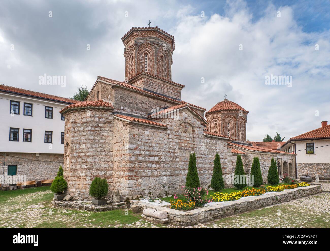 Church at Monastery of St Naum, Macedonian Orthodox, at Lake Ohrid ...