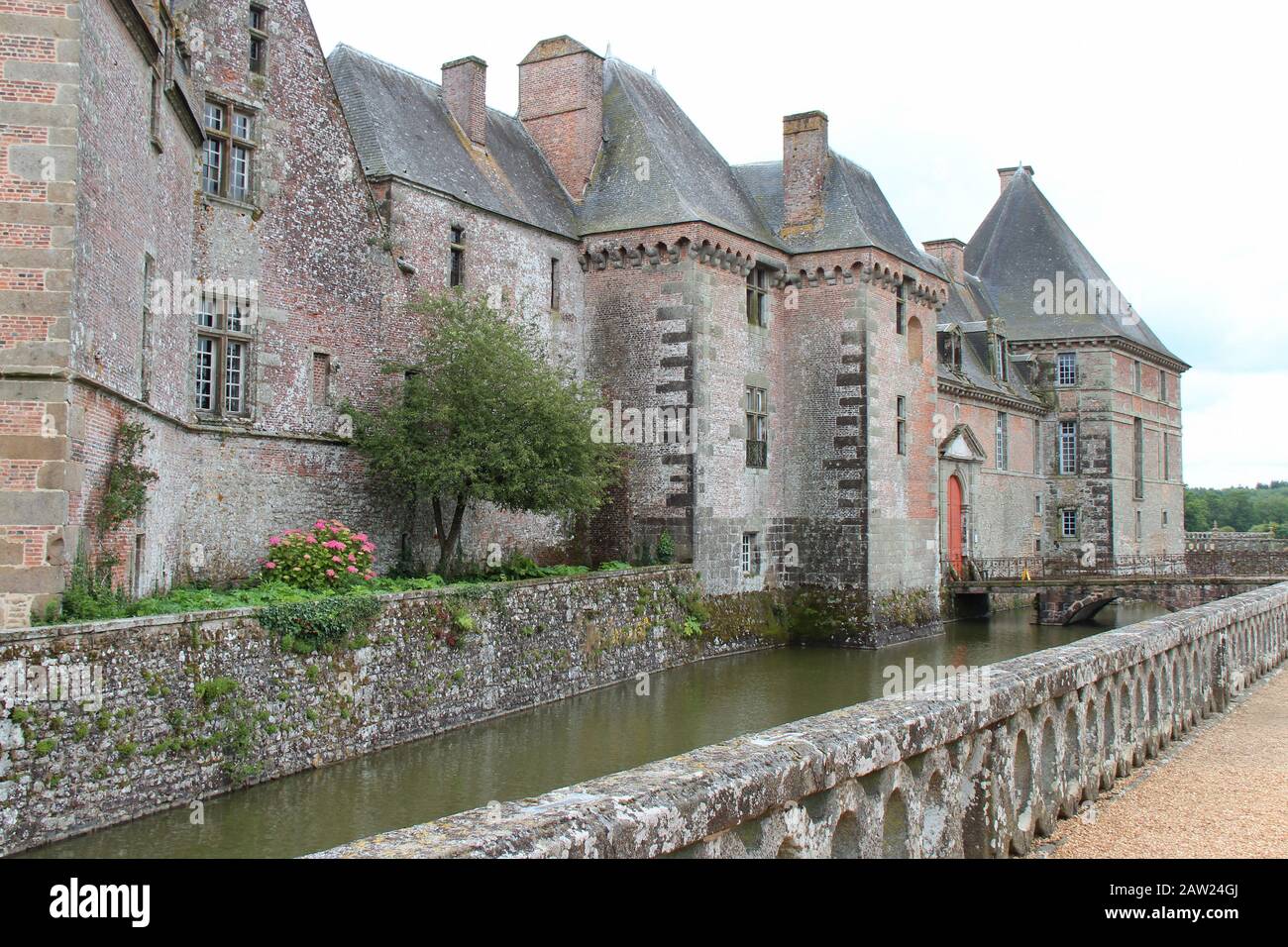 medieval brick castle in carrouges in normandy (france Stock Photo - Alamy