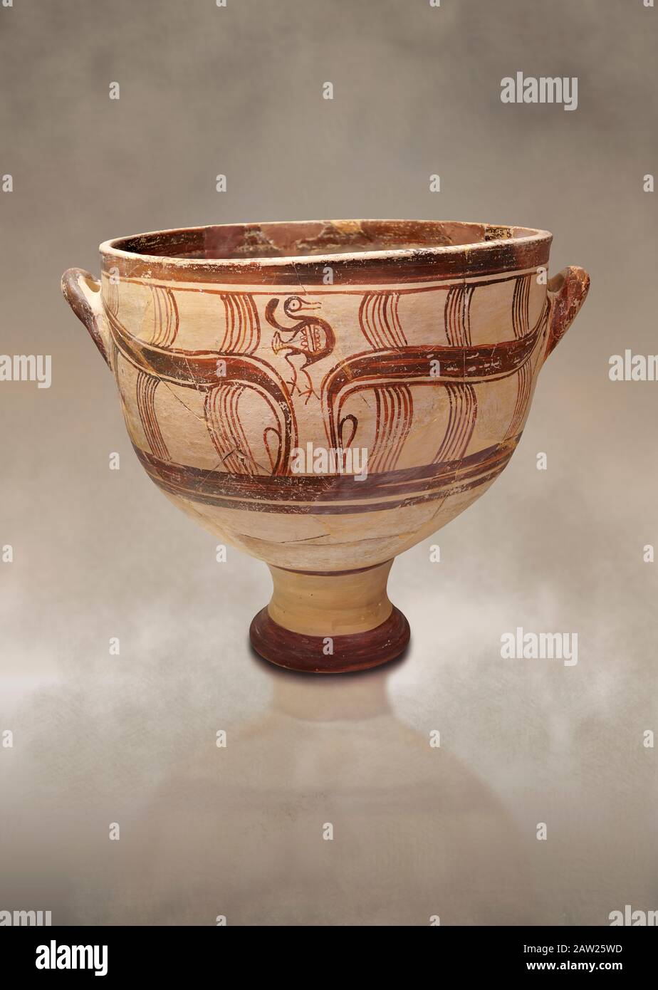 Minoan pottery ritual krater, late palarial period 1300-1100 BC ...