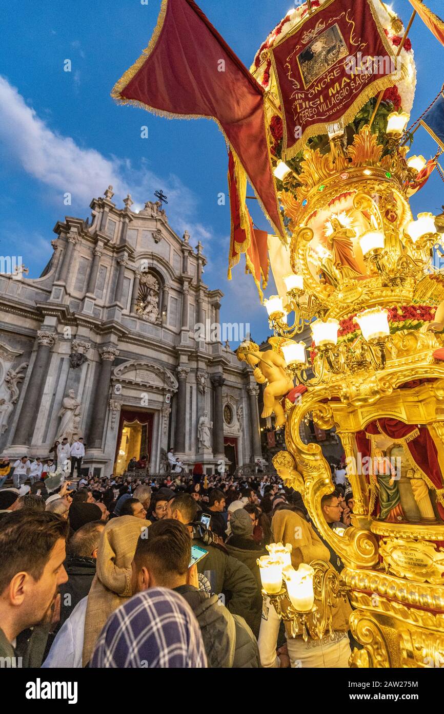 Catania Sicily, Italy - 5 February 2020. Feast of Saint Agata. Patronal ...