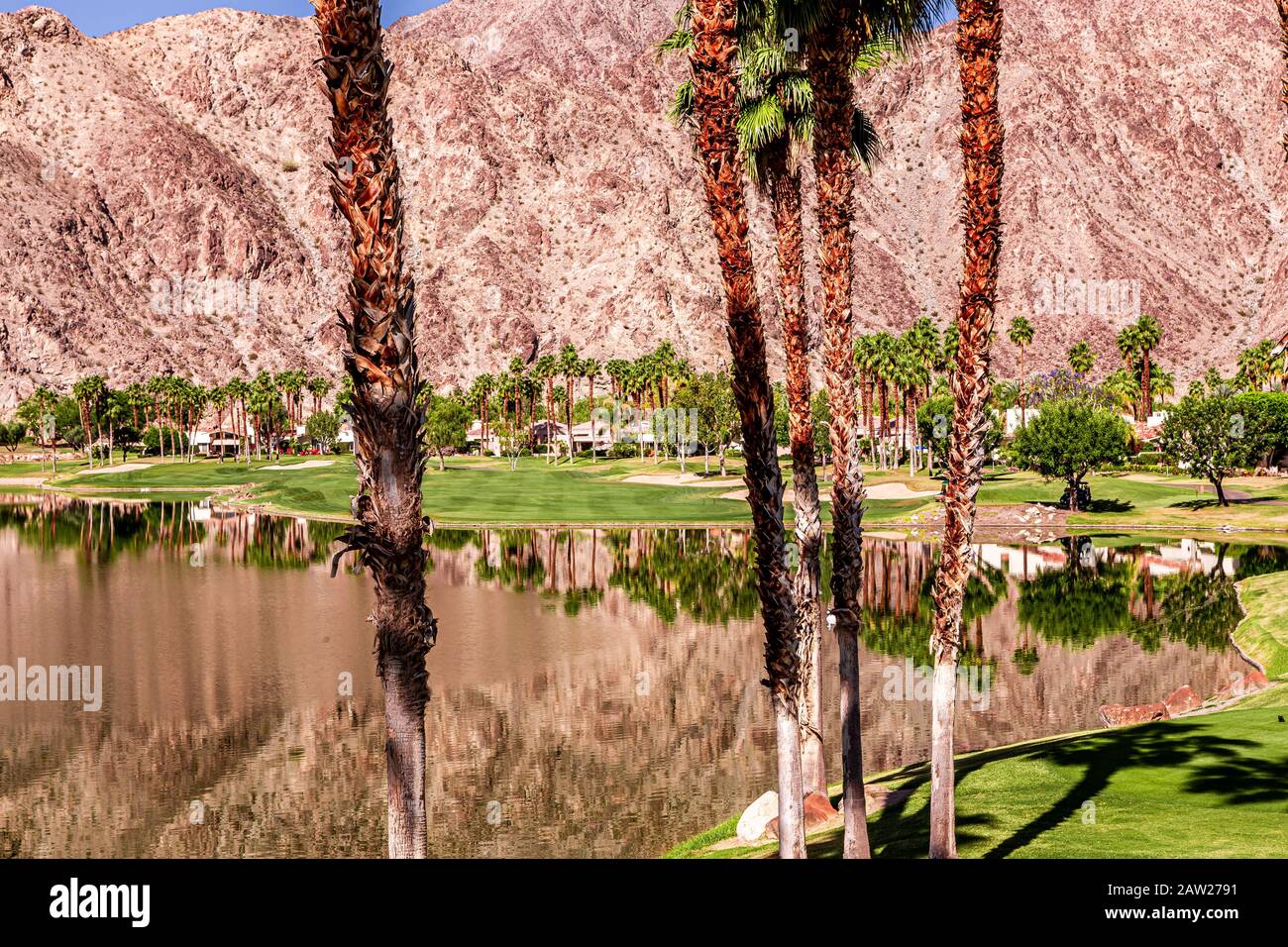 Palm Springs, California, april 04, 2015 : View of a golf course during ...