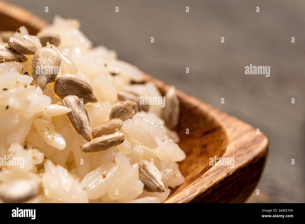 rich rice with sunflower grains and fresh pepper to accompany another ...