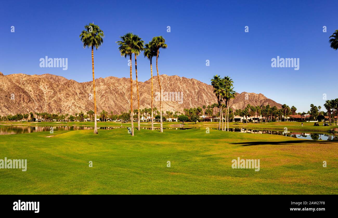 Palm Springs, California, april 04, 2015 : View of a golf course during ...