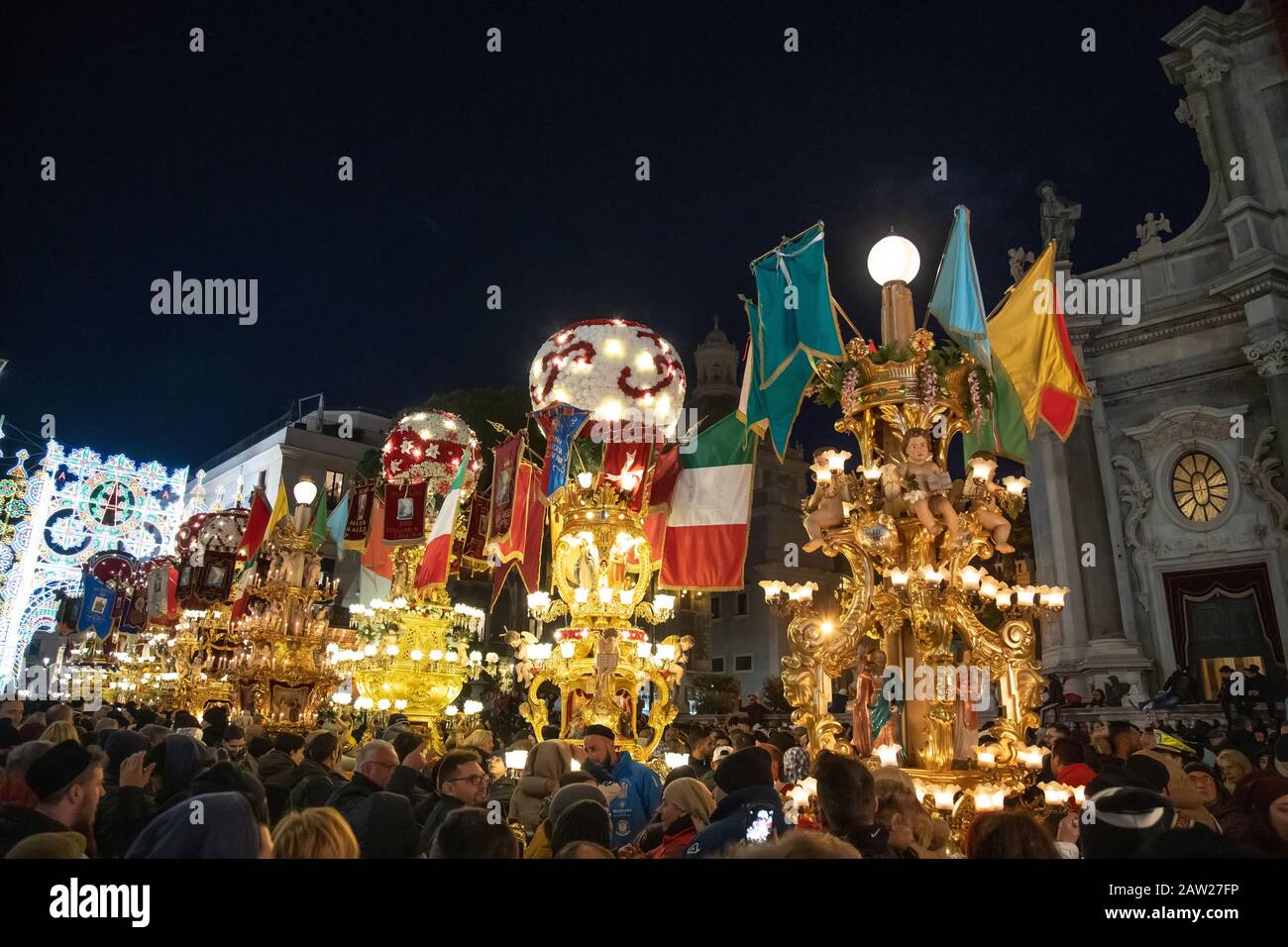 Catania Sicily, Italy - 5 February 2020. Feast of Saint Agata. Patronal ...