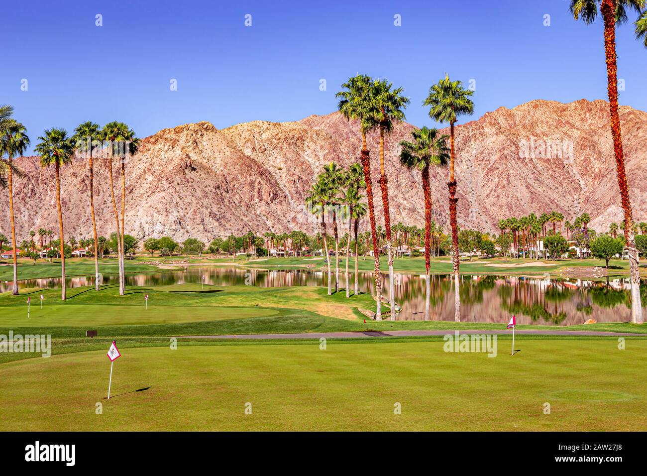 Palm Springs, California, april 04, 2015 : View of a golf course during ...