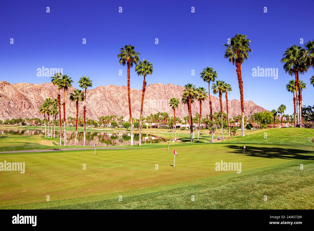 Palm Springs, California, april 04, 2015 : View of a golf course during ...
