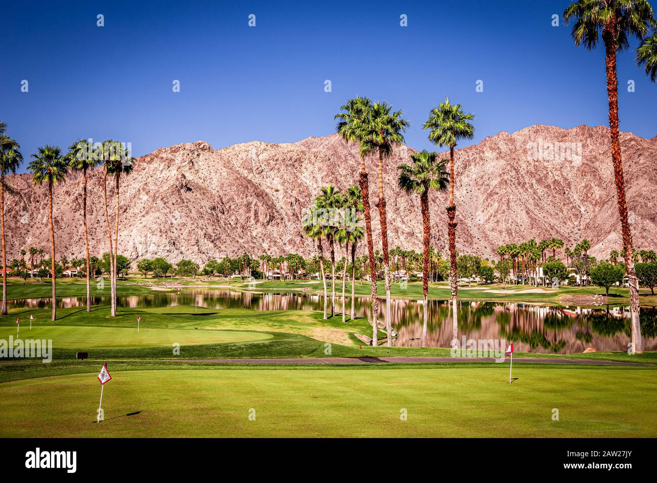 Palm Springs, California, april 04, 2015 : View of a golf course during ...