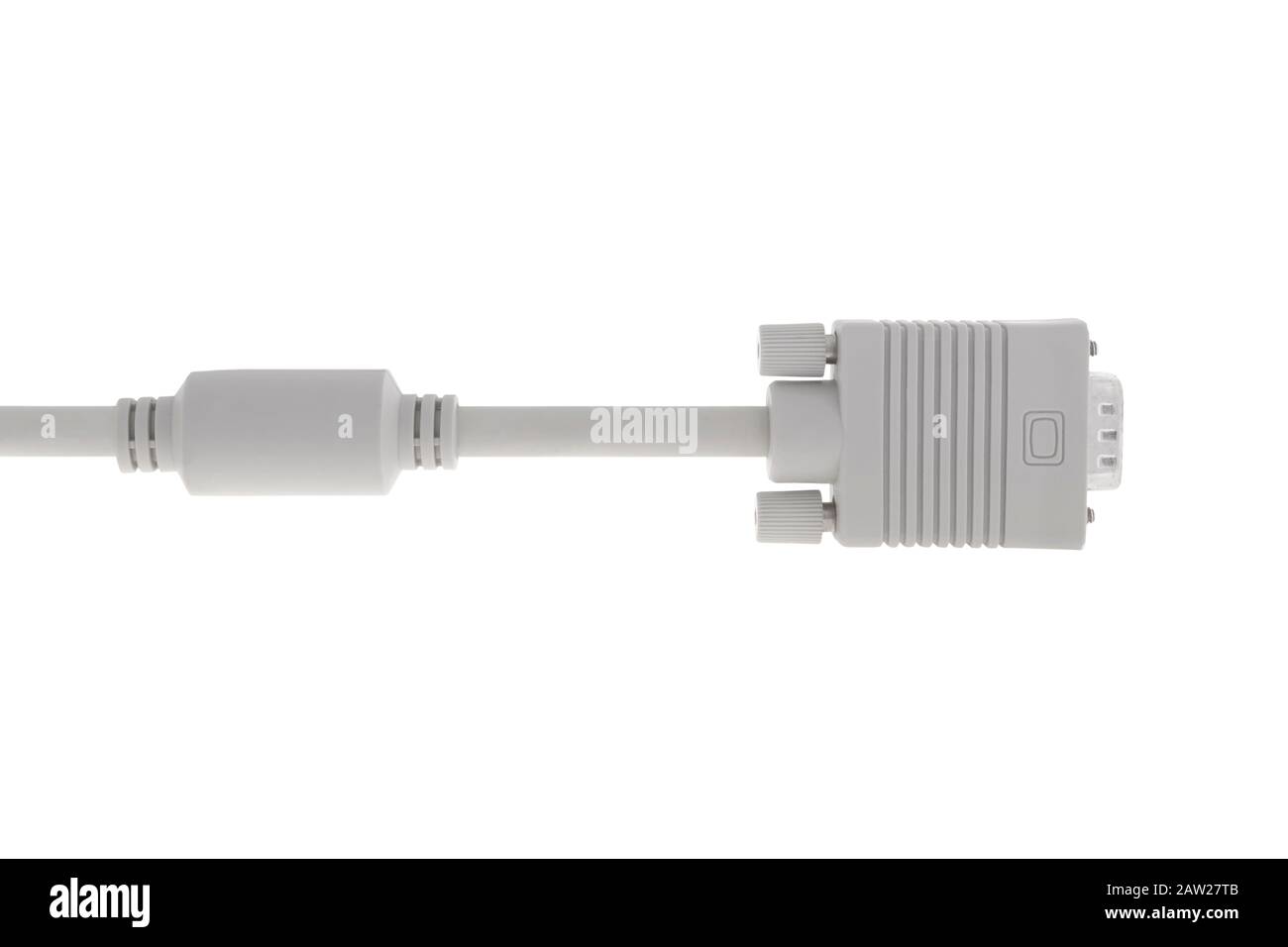 VGA connector lead on white background Stock Photo - Alamy