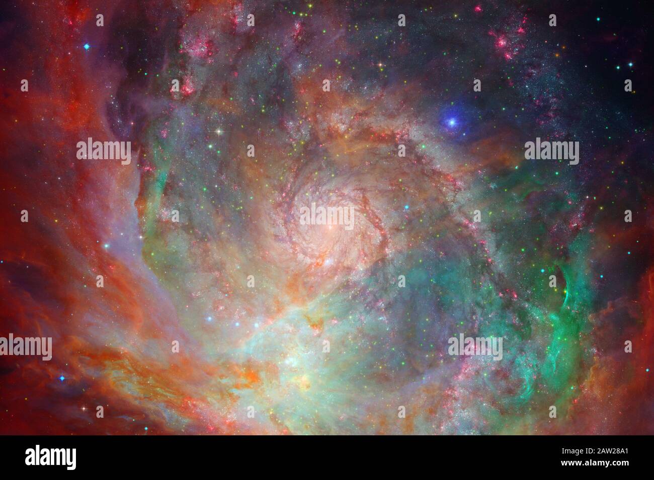 Nebulae and stars in outer space, glowing mysterious universe. Elements ...