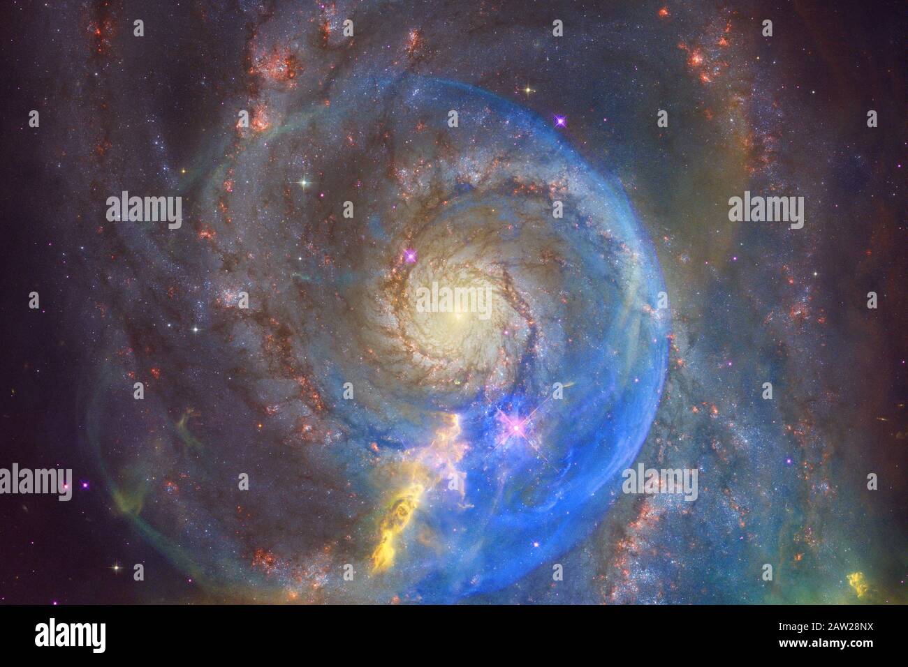 Universe scene with stars and galaxies in deep space showing the beauty ...