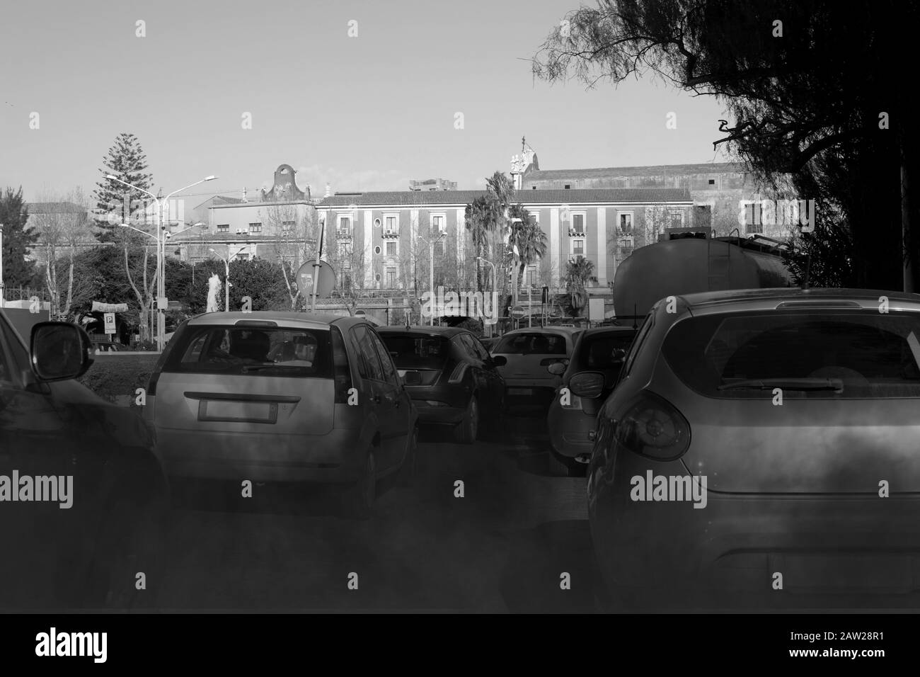 Smog traffic pollution Black and White Stock Photos & Images - Alamy