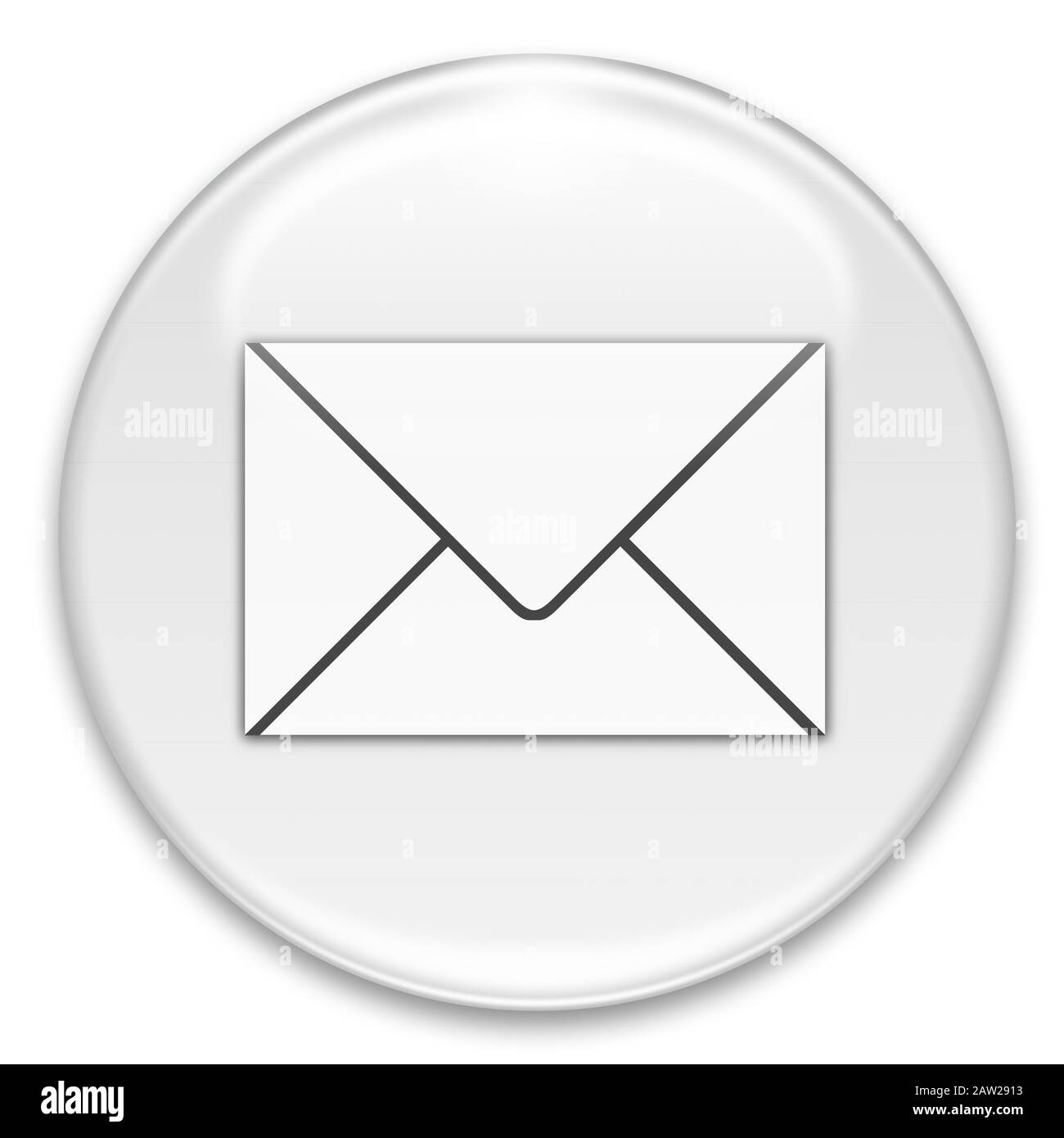 mail button isolated on white Stock Photo - Alamy