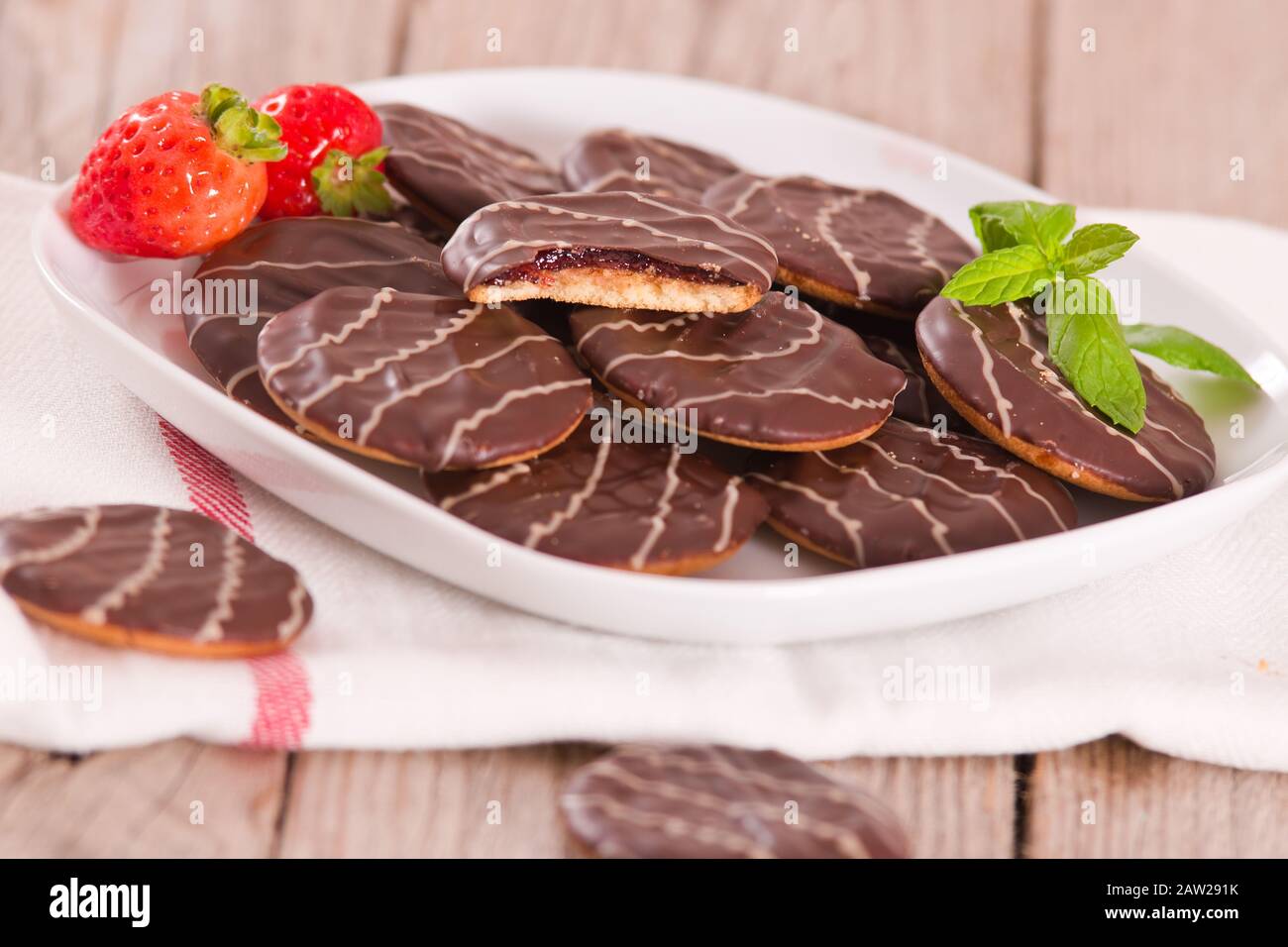 Soft cakes with strawberry Stock Photo - Alamy