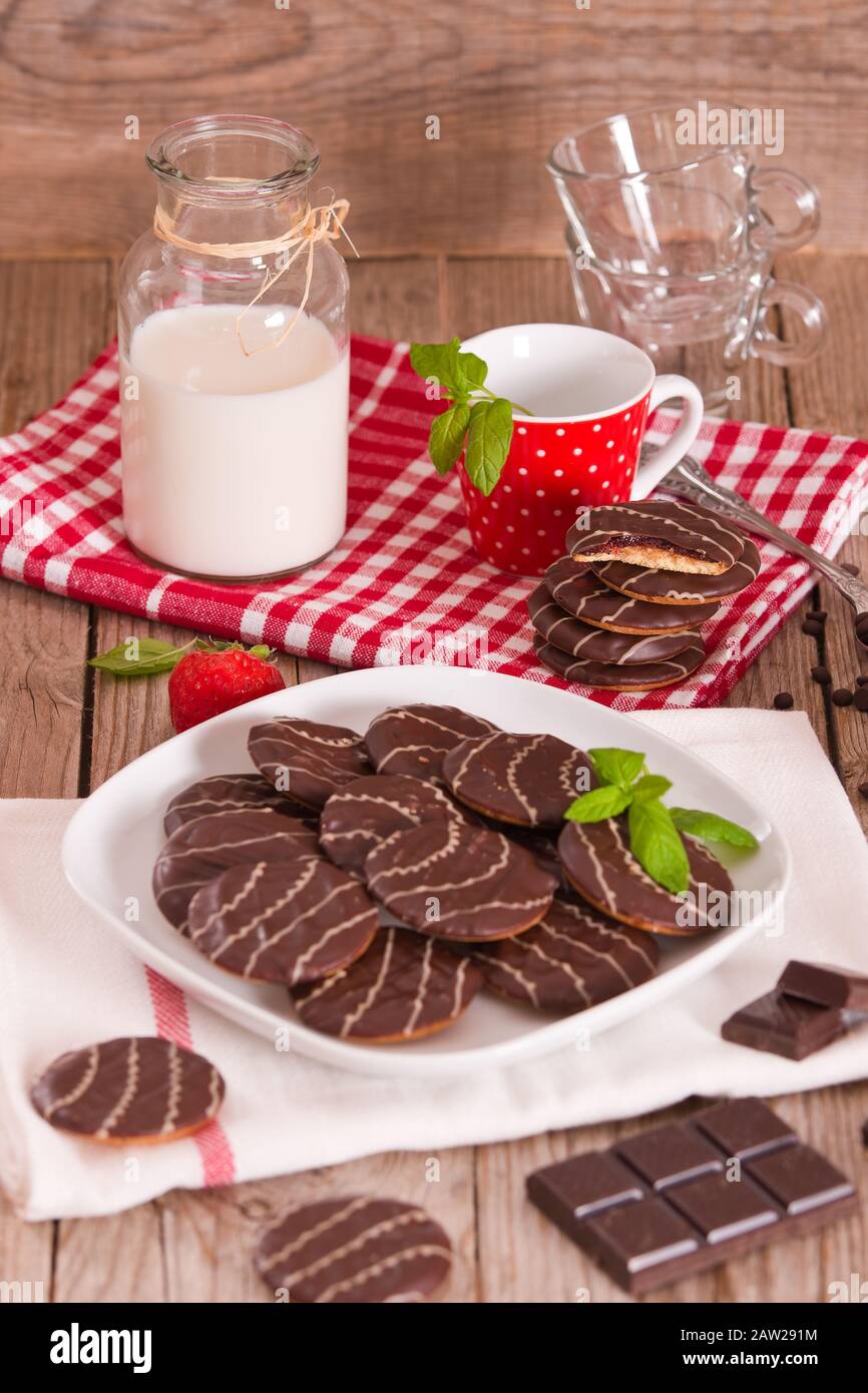Soft cakes with strawberry Stock Photo - Alamy