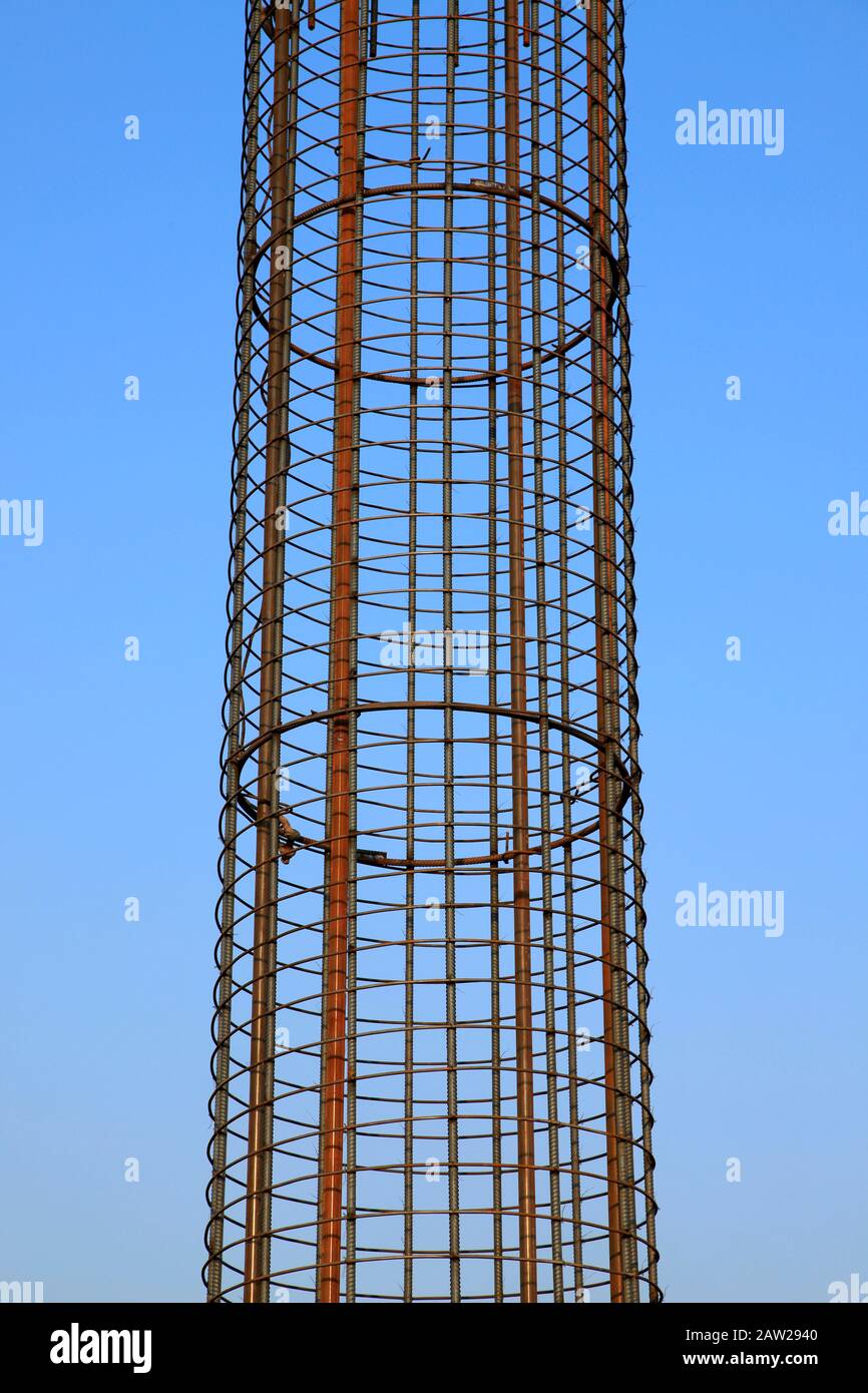 Bridge pile reinforcement structure Stock Photo - Alamy