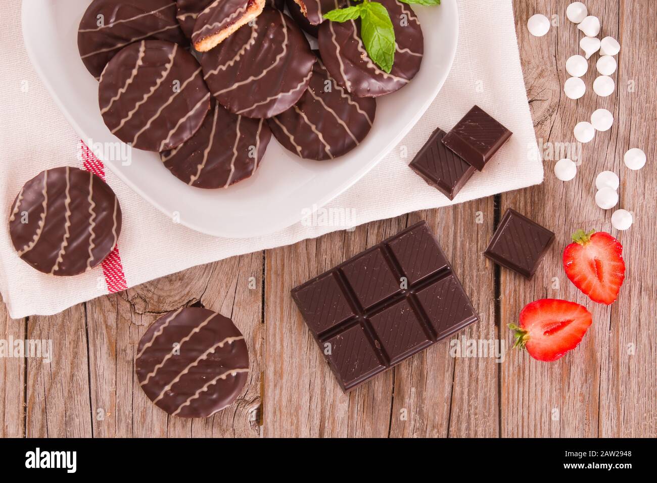 Soft cakes with strawberry Stock Photo - Alamy