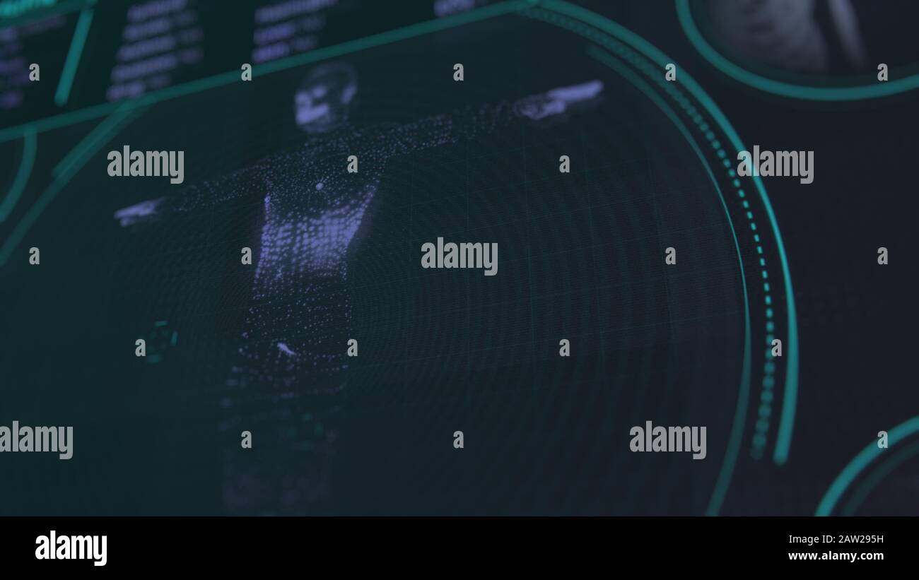 Medical Science Panel with interface include human in HUD style Stock ...
