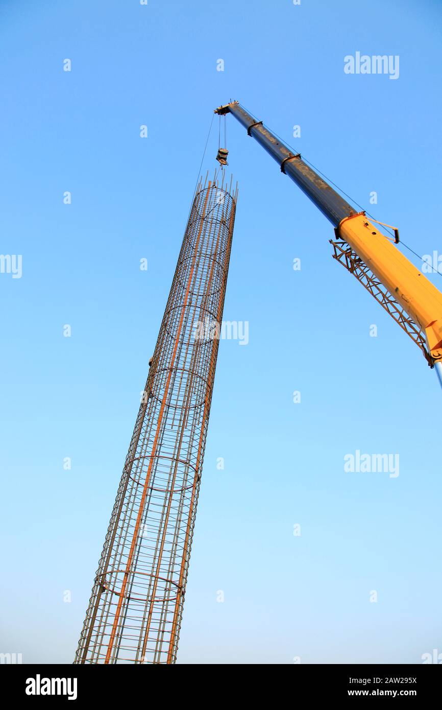 Bridge pile reinforcement structure Stock Photo - Alamy