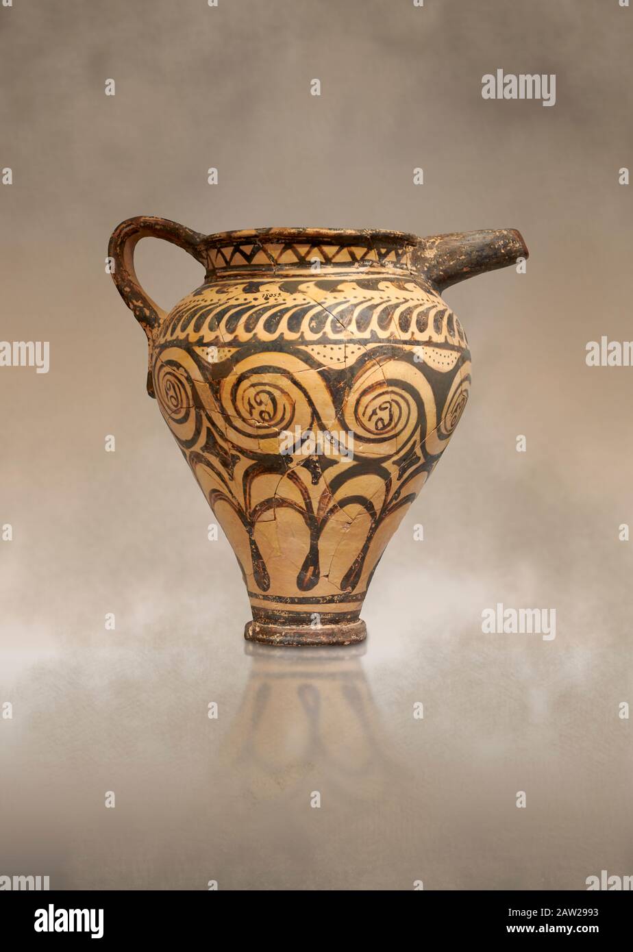Minoan clay decorated ewer jug, Speial Palatial Tradition , Knossos ...