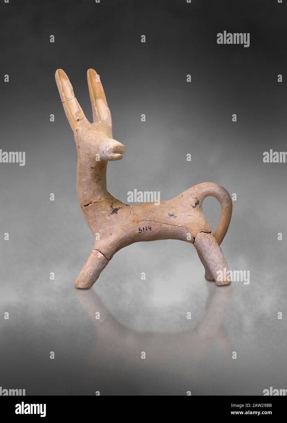 Early Cretian Minoan goat shaped clay vessel, 2300-1900 BC, Heraklion ...
