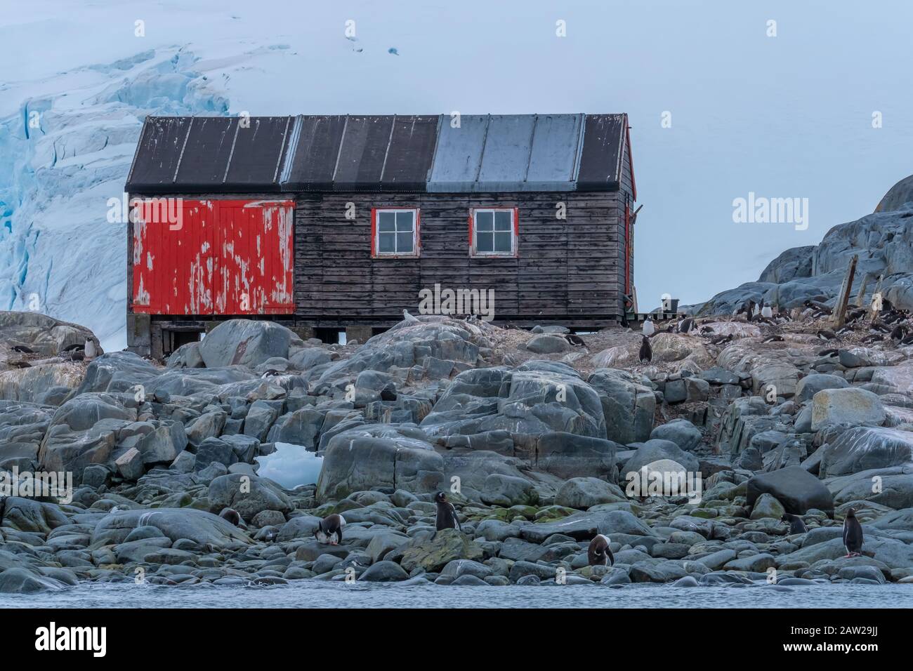 Port Lockroy, british base set in a natural harbor in front of the ...