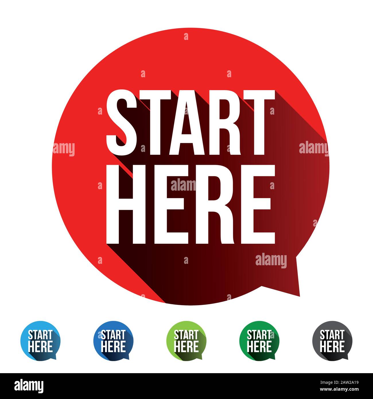 Start Here button label set Stock Vector Image & Art - Alamy
