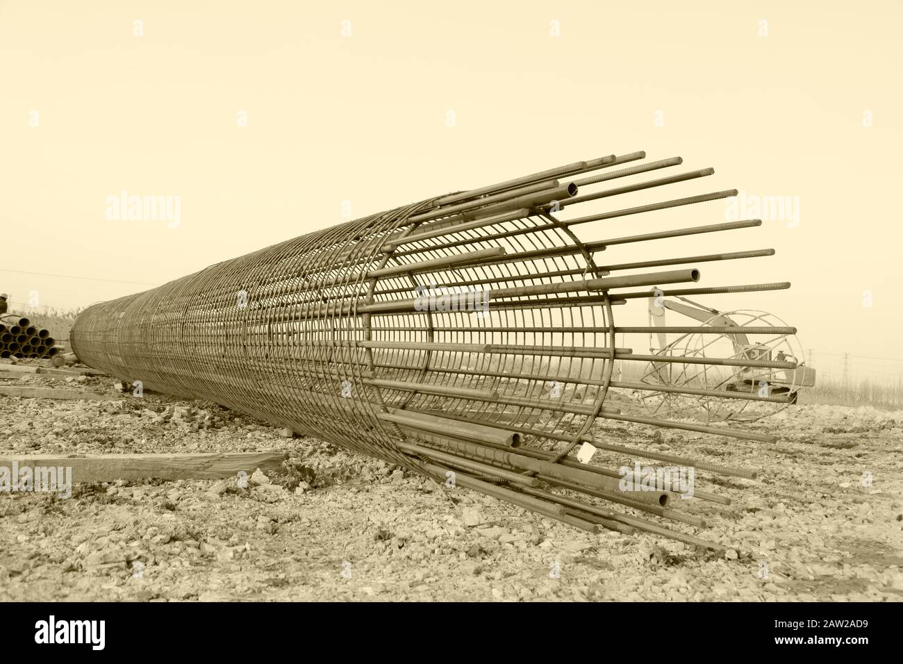 Bridge pile reinforcement structure Stock Photo - Alamy