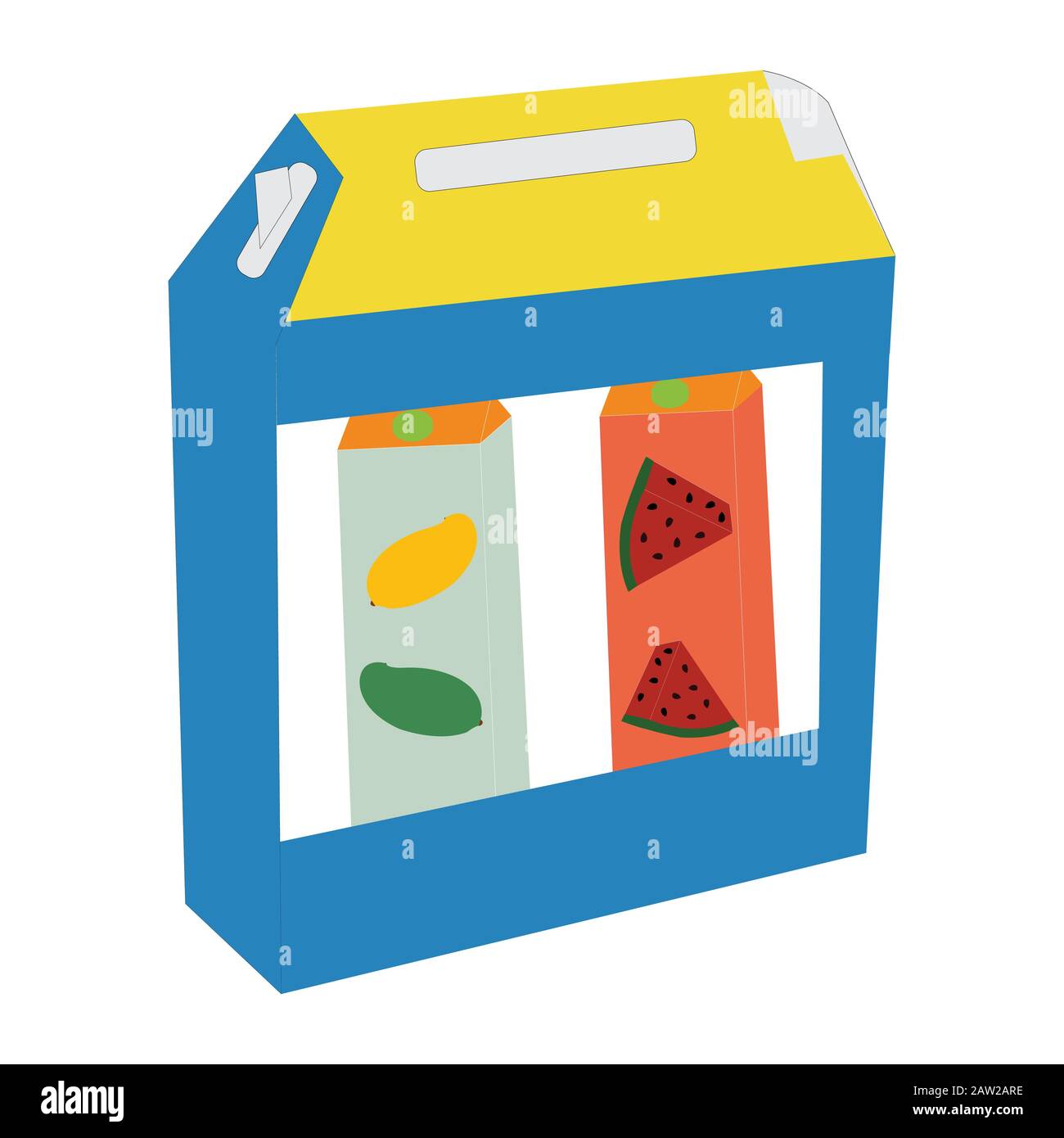 One Carton Of Lemon Juice And One Carton Of Watermelon Juice In A Case ...