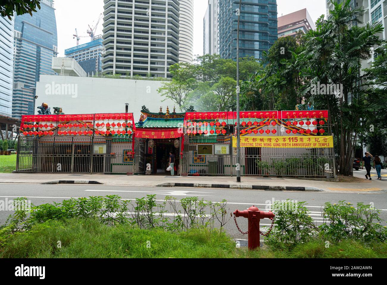 Singapore. January 2020. An external view of the Seng Wong Beo Buddhist ...