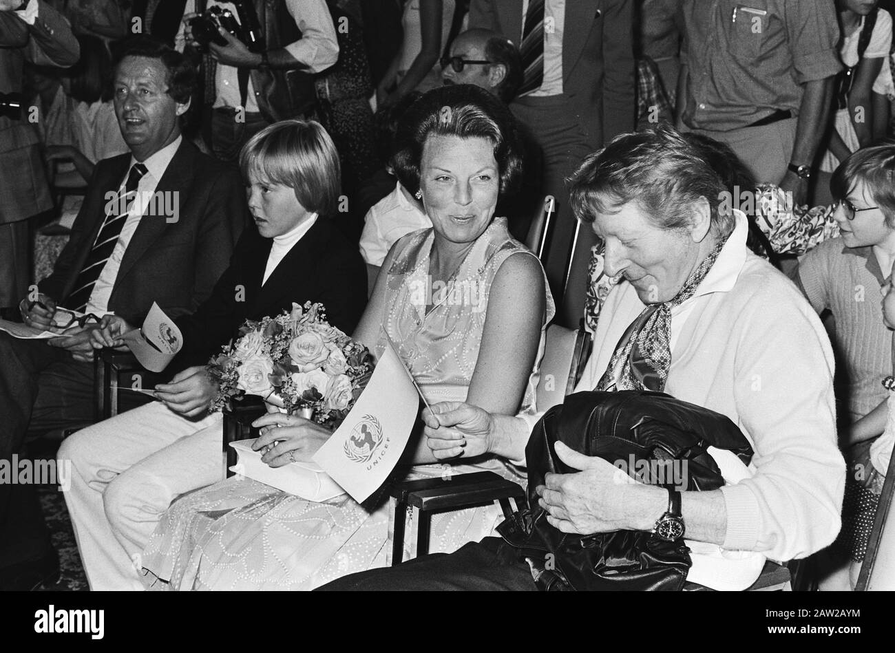 Princess Beatrix handing Danny Kaye gold UNICEF / International Year of ...