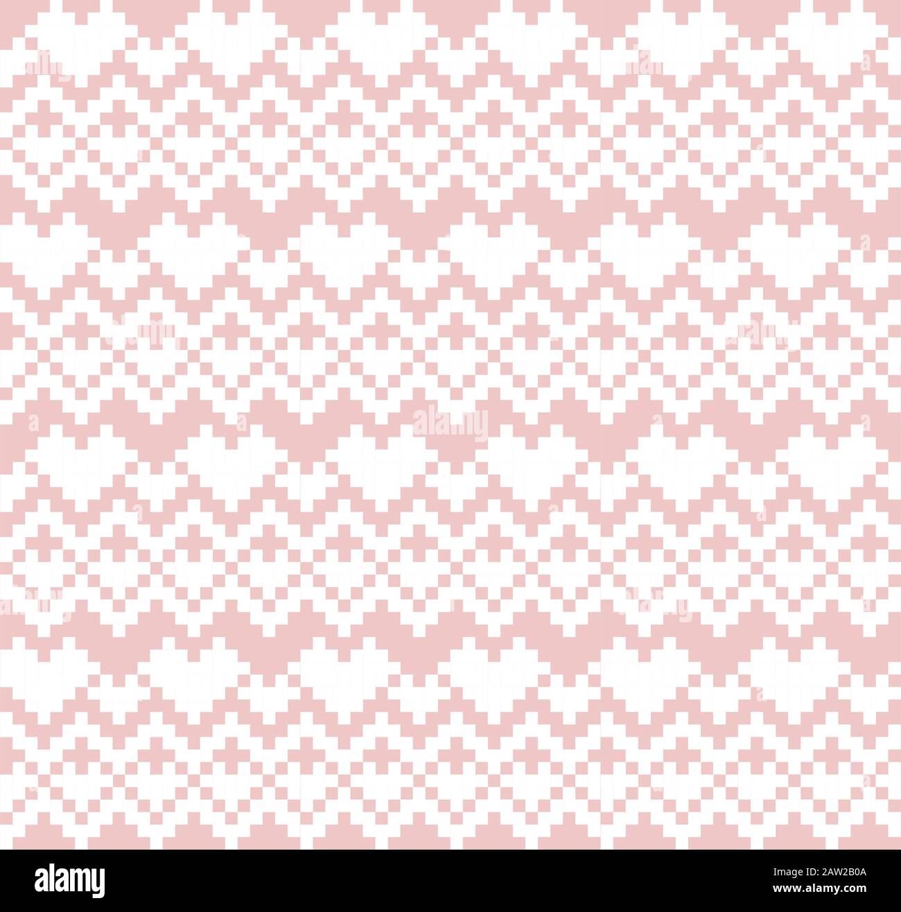 Valentine’s Day Fair Isle Seamless Pattern - This is a heart shape fair isle pattern suitable ...