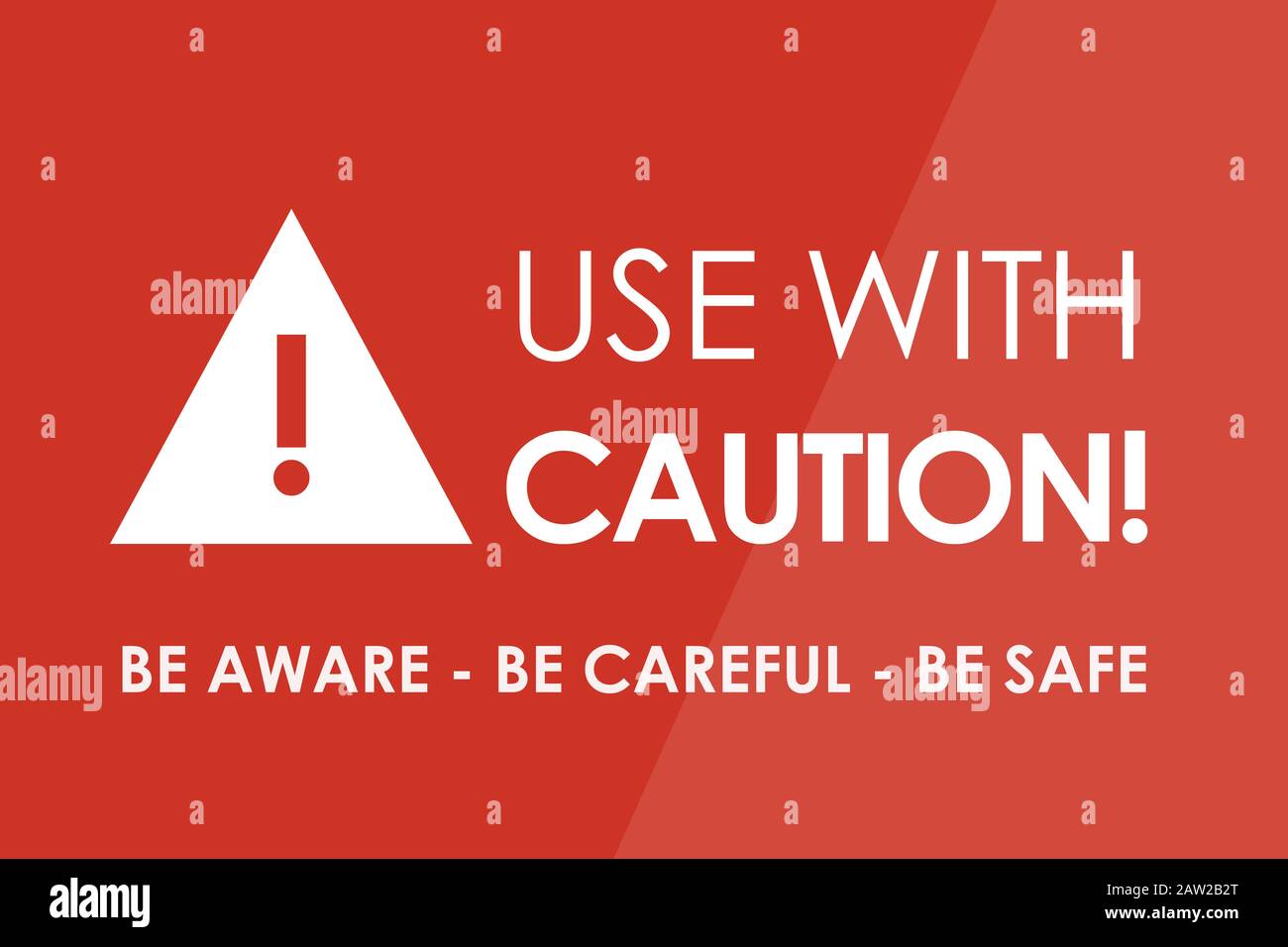 USE WITH CAUTION concept - white letters and triangle with exclamation ...