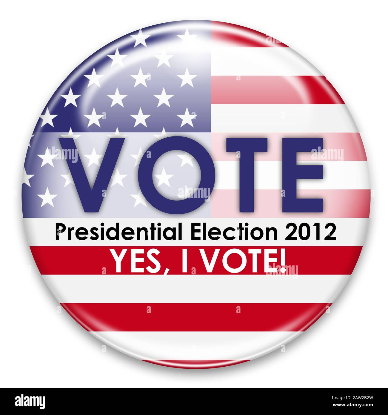 presidential election 2012, yes i vote button isolated on white Stock ...