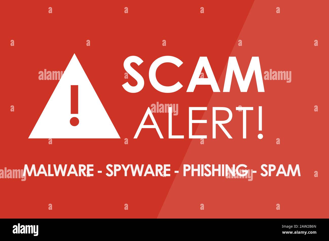 SCAM Alert concept - white letters and triangle with exclamation mark ...