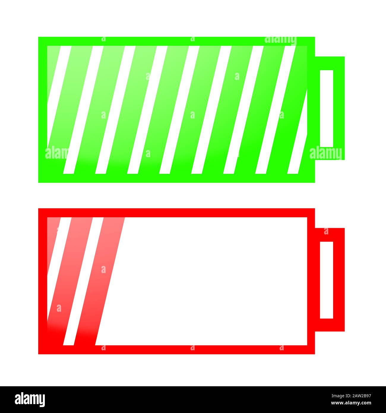 green full and red empty battery Stock Photo - Alamy